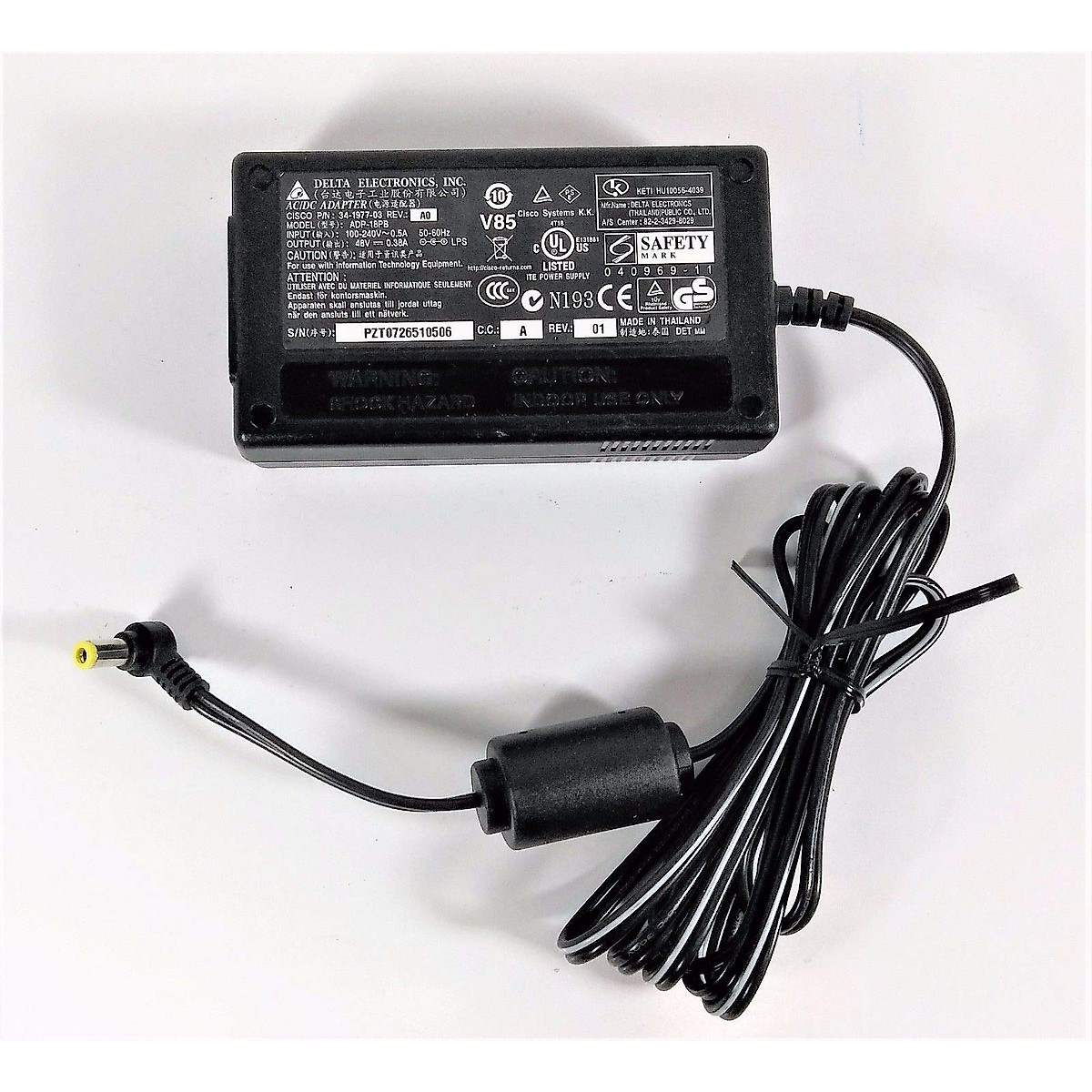 New Genuine OEM DELTA CISCO 34-1977-03 ADP-18PB 48V 0.38A POE Power Adapter