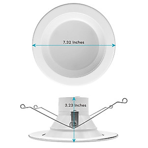 LUXRITE 5/6 Inch LED Recessed Retrofit Downlight, 14W=90W, CCT Color Selectable 2700K | 3000K | 3500K | 4000K | 5000K, Dimmable Can Light, 1100 Lumens, Wet Rated, Energy Star, Baffle Trim (4 Pack)