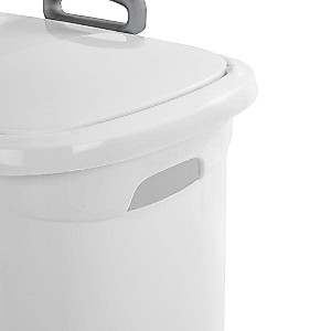 Wheeled Laundry Hamper White with Retractable Handle Large Portable Rolling Laundry Basket With Lid For Dirty Clothes - Made In USA