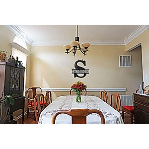 Personalized Last Name Sign - Custom Metal Name Sign - Split Letter Monogram Door Metal Hanger Wall Art - Indoor / Outdoor Wedding Gift ideas- 5 Sizes, 13 Colors Available - MADE IN THE USA