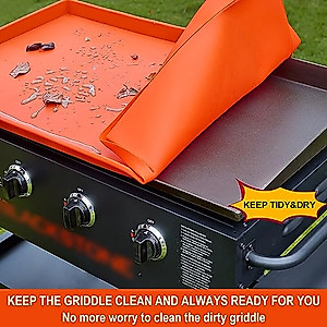 Upgraded Griddle Cover Mat for 28 Inch Blackstone Griddle, Full-edge Griddle Silicone Protective Mat, Heavy Duty Food Grade Silicone Grill Cover Protect Your Griddle from Insects, Debris and Rust