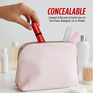 Lipstick Stun Gun for Women - Guard Dog Security Elektra Stun Gun for Self Defense, Maximum Voltage, 100 Lumen Flashlight with Keychain and Wall Charger (Red)