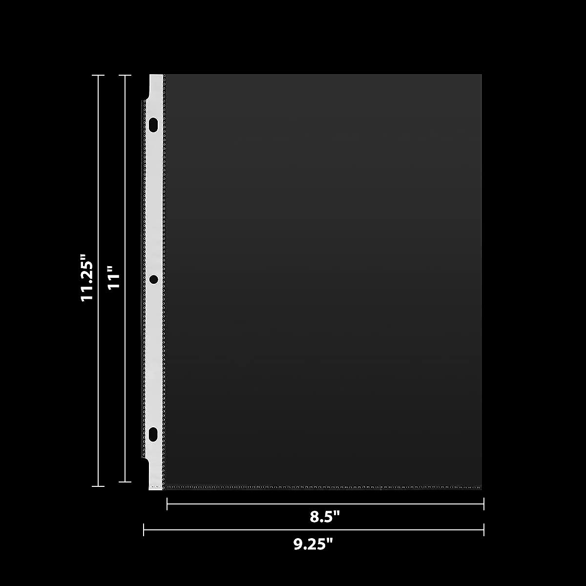 Craftinova 500 Sheet Protectors, 3 Hole Lightweight Binder Sleeves, Designed to Protect Frequently Used 8.5 x 11 Papers, Acid Free, Clear Plastic Design, 9.25 x 11.25 Top Loaded