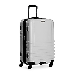 Ben Sherman Hereford Spinner Travel Upright Luggage, White, 24-Inch Checked