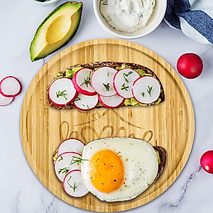 Kingrol 12 Inch Bamboo Lazy Susan, Non-Slip Kitchen Turntable, Rotating Spice Rack Organizer for Pantry, Cabinet, Refrigerator, Countertop