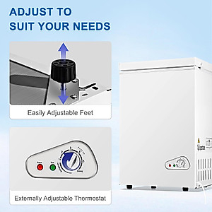 AXUTL Deep Freezer Mini 2.5 Cu.ft Small Chest Freezer RV Portable Freezer White 100-120V AC for Apartment Garage Kitchen Dorm Vehicle Truck Boat Travel Outdoor