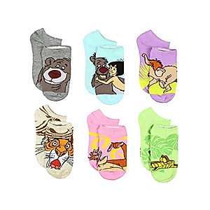 Disney The Jungle Book 6 pack Socks (Shoe: 10-4 (Sock: 6-8), Jungle Book Blue/Multi)