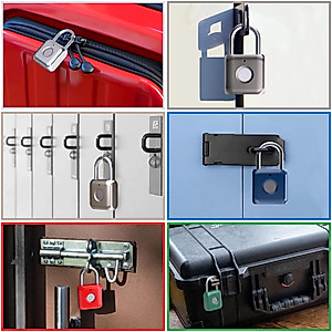 Pothunder Fingerprint Smart Padlock Lock, Biometric Metal Keyless Thumbprint Lock, Waterproof, USB Rechargeable, for Gym Locker, School Locker, Luggage, Backpack, Suitcase(Gray)