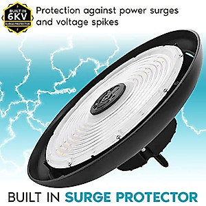 LUXRITE 200/220/250W UFO LED High Bay Light, Up to 35000 Lumens, 2 Colors 4000K 5000K, 5FT Hardwire Cable, Surge Protected, IP65, 120-277V, UL Certified - Warehouse Gym Factory Commercial Lighting