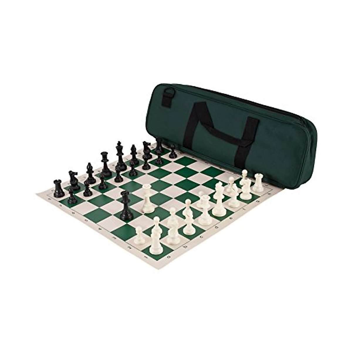 Deluxe Chess Set Combination - Triple Weighted - by US Chess Federation (Forest Green)