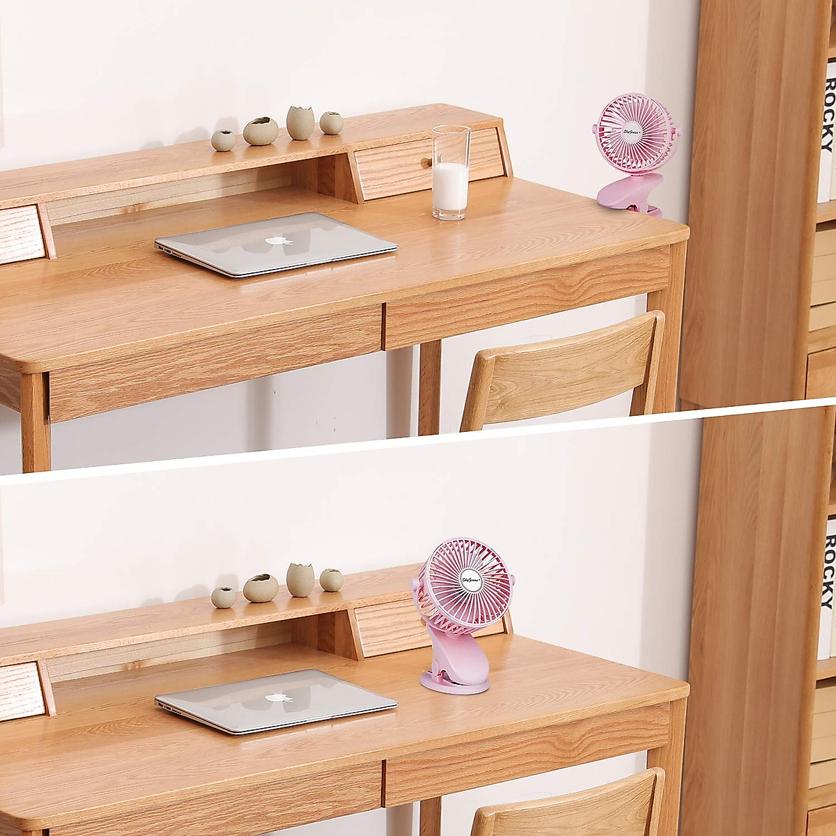 SkyGenius Battery Operated Clip On Baby Stroller Fan (Pink)