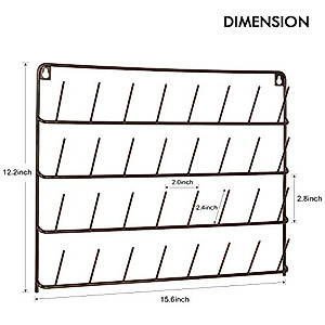 HAITARL 32-Spool Sewing Thread Rack, Wall-Mounted Metal Sewing Thread Holder with Hanging Tools, Metal Rack for Organize Sewing Thread, Embroidery-Suitable for Large Thread, Brown