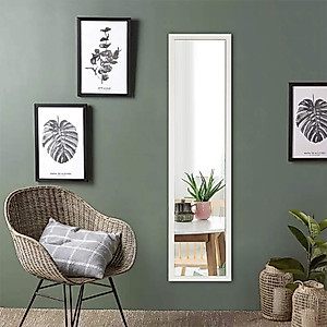 FANYUSHOW 47x12 Inch Long, Full Body,Full Length Wall Mirror for Bedroom Bathroom Living Room,White