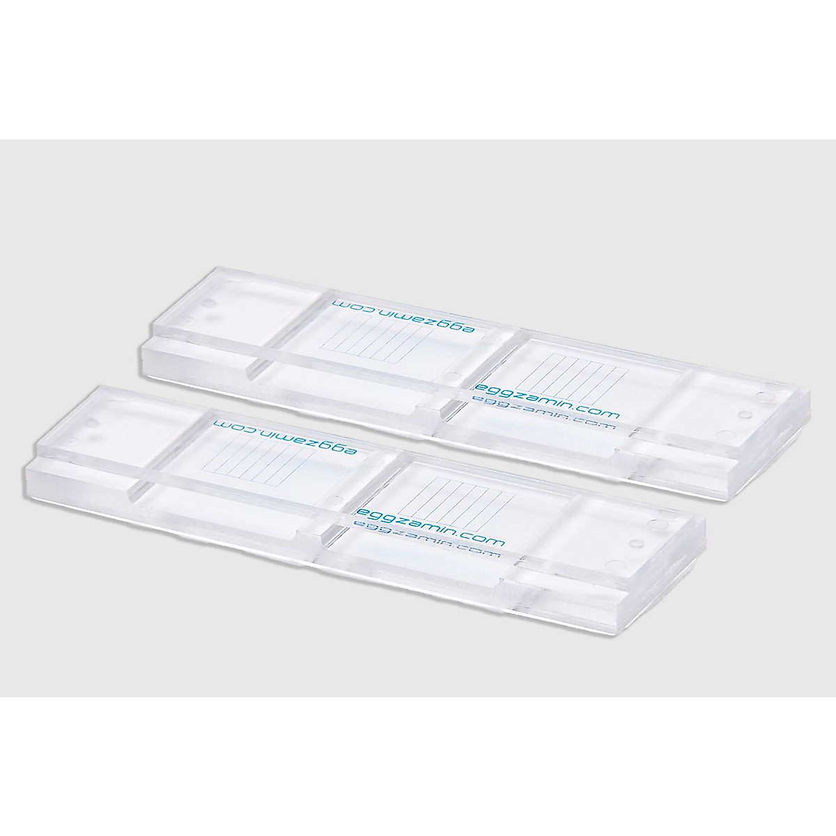 Bundle of 2 McMaster Method Microscope Slides, FEC (Fecal Egg Count) Double Chamber Slide for Parasite Testing, Count Parasite Eggs in Horses, Sheep, Goats, Cattle.