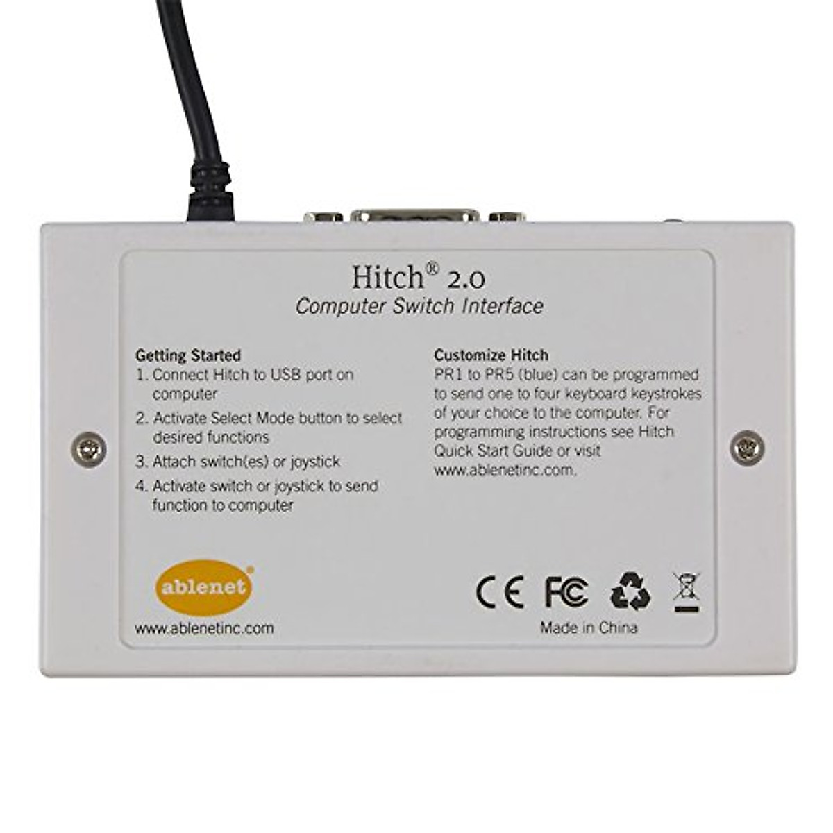 AbleNet Hitch 2 - Plug-and-Play USB Computer Switch Interface for Accessibility - Control, Learn, and Enhance User Experience - Product #10000021