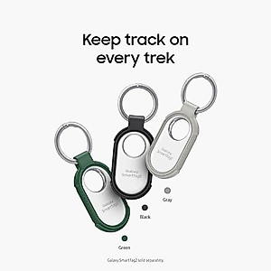 SAMSUNG Galaxy SmartTag2 Rugged Case, GPS Tracker Holder, Tracking Device Protective Cover with Key Ring, Non-Slip Pattern on Side, Bumper Protection on Bottom, EF-RT560TJEGUS, Gray