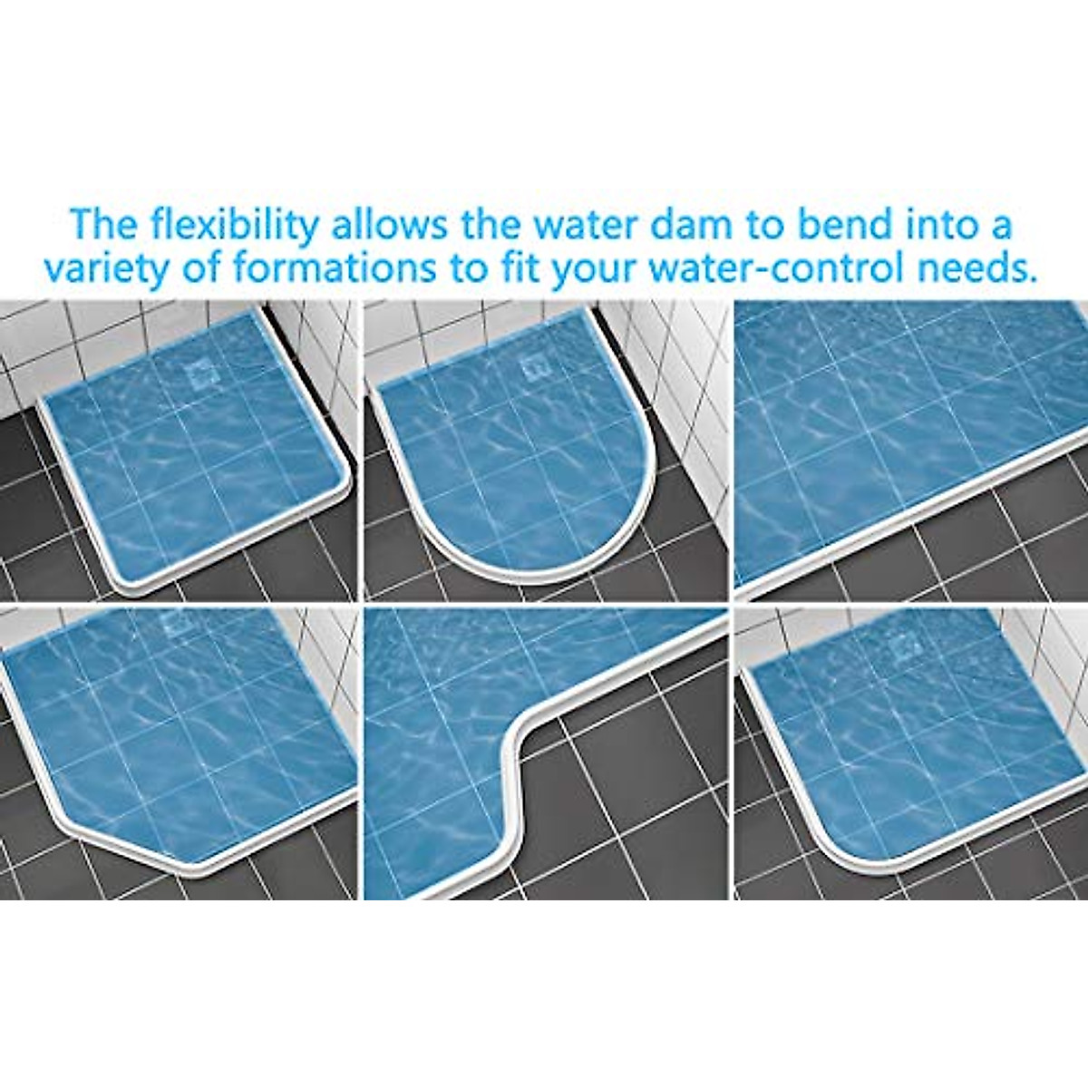 New Collapsible 67 Inch Shower Threshold Water Dam Collapsible Bath Shower Barrier Water Stopper Retention System Dry and Wet Separation for Bathroom Kitchen and More (5.6ft)