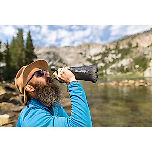 LifeStraw Peak Series Water Filter - 1L, Dark Mountain Gray, Protects Against Bacteria and Parasites, Ultra-Compact and Versatile