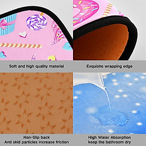 Sweet Pink Cupcakes Kitchen Rug Set of 2 Donuts Lollypops Kitchen Mat No-Slip Runner Rug Anti Fatigue Mats Floor Door Mats Carpet Doormats Washable Home Decor 19.7"x27.6"+19.7"x47.2"