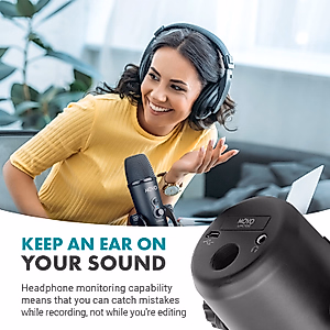 Movo Desktop USB Microphone for Computer with Microphone Boom Arm, Pop-filter, and 4 Pickup Patterns - Adjustable Mic Boom Arm - Perfect for Podcast Microphone, Streaming Microphone, Gaming Microphone