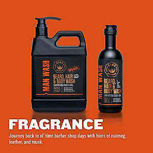 GIBS Grooming 3 in 1 Body Wash for Men - Beard & Hair Moisturizing, & Cleansing Liquid Body Wash with Tea Tree Oil & Copaiba Balsam - Sulfate & Paraben Free Shower Gel - 12 Oz