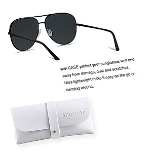 ANDWOOD Oversized Aviator Sunglasses for Women Men Big Large UV Protection Pilot Sun glasses Double Bridge Black Shades