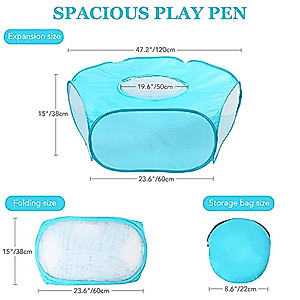 PrimePets Guinea Pig Playpen, Small Animal Playpen, Foldable Cat Cage Tent with Zipper Cover, Portable Waterproof Pop-Up Play Yard Fence for Rabbit Hamster Rabbit, Indoor Small Pet Exercise Pen