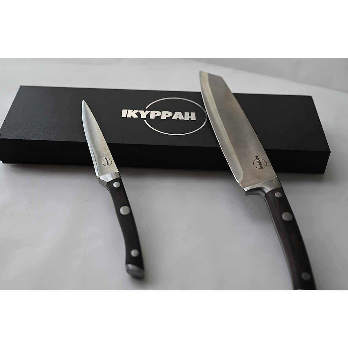 IKYPPAH Kitchen Knife Set 2 Piece,8" Chef Knife and 5" Paring Knife,Knife body special shape design
