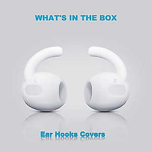 Acediar AirPods Pro Ear Hooks [2 Pairs, White] Covers Compatible with AirPods Pro Anti-Slip Ear Covers Accessories Running, Jogging, Cycling