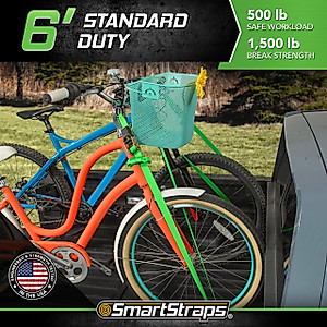 SmartStraps Ratchet Straps - 6ft GRN Padded Ratchet 2pk 1,500lb , green -SMAR138