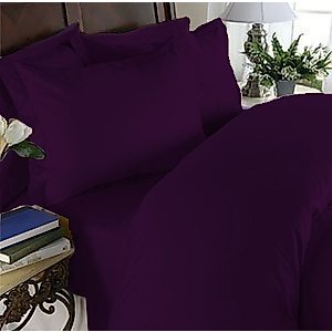 Elegant Comfort 3 Piece 1500 Thread Count Luxury Ultra Soft Egyptian Quality Coziest Duvet Cover Set, King/California King, Eggplant/Purple