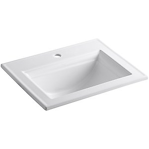 KOHLER K-2337-1-0 Memoirs Stately Drop-In Bathroom Sink with Stately Design, White