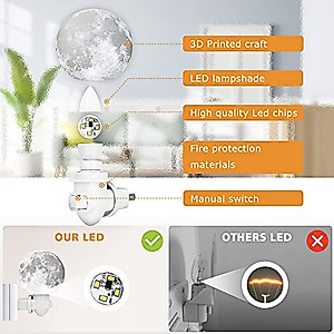 Moon Night Light, Plug in, LED Color Changing Night Light for Kids, 7 Colors Night Lights Plug in Wall, Replaceable Bulb, Moon Wall Nightlight for Children, Kids Bedroom, Hallway, Stairs, Toilet