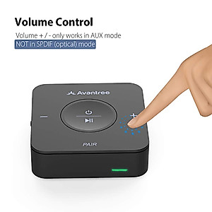 Avantree TC417 Bluetooth Transmitter Receiver for TV, Optical Digital Toslink, Volume Control for 3.5mm AUX, RCA, 20H Playtime, aptX Low Latency Wireless Audio Adapter for Headphones, Home Stereo