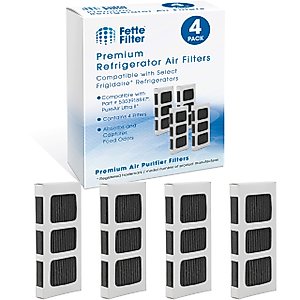 4- Pack Replacement Refrigerator Air Filter Compatiable with Frigidaire PureAir Ultra II PAULTRA2 Replacement Refrigerator Air Filter with Carbon Technology to Absorb Food Odors