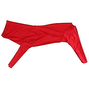 Surgical Recovery Suit for Dogs, Dog Anti-Licking Elastic Tights Bodysuit, Preventing Full Body for Shedding, Allergy, Wound Protection, E Collar Alternative (M, Red)