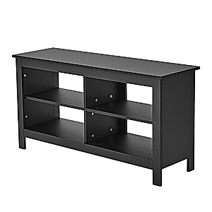 Panana Black TV Stand for 50 inch TV, Storage Shelves, Entertainment Center, Media Console, Living Room, Bedroom