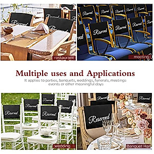 20 Pack Reserved Seating Signs Reserved Chair Signs Church Pew Reserved Signs Reserved Cloths Placeholder for Wedding, Meeting or Event, 11.81 x 17.72 Inches (Black)