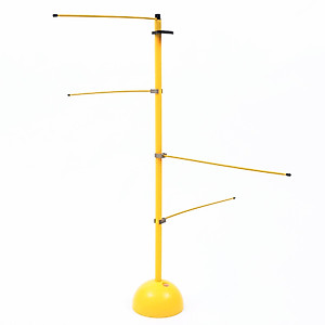 Basketball Training Pole Ball Control Training Lever Dribble Stick with Fan Storage Buckle Yellow Adjustable Height Basketball Dribble Trainer Equipment