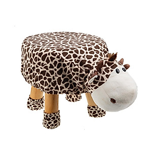SoundCritter 12-in. Kids Furniture Plush Animal Stool, Soft Cushioned Animal Shape Ottoman with Built-in Speaker & Nightlight, Gift for Toddlers, Boys & Girls Playhouse for Living Bedroom (Giraffe)