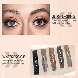 Waterproof Liquid Eyebrow Gels, Smudge-Proof, Sweat Resistant, Full Natural-24Hours Long Lasting Tinted Makeup Color Gel with Brow Pen…(BLACK-BROWN)