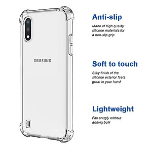 Starhemei for Galaxy A01 Case, Soft TPU Shock Absorption Flexible Gasbag Protection Case Cover for Samsung Galaxy A01 (Clear)