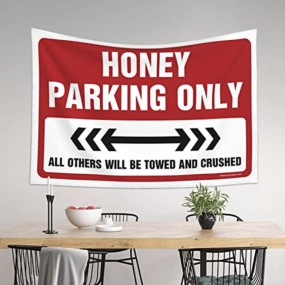 Bedroom Door Decorations Honey Parking Only Tapestry Space Decorations Beer Decorations for Man Cave (Size : 75X100CM)