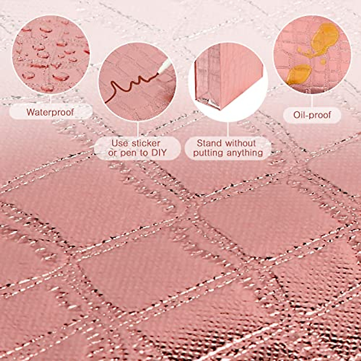 LadyRosian 12 Pcs Reusable Glossy Rose Gold Gift Bag, Non-woven Tote Grocery Bag with Handle, Foldable Party Favor Gift Bags for Bridesmaid, Wedding, Party, Birthday, Valentines, Proposal