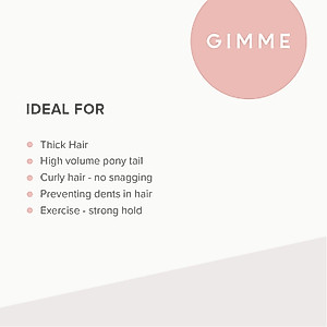 Gimme Beauty - Thick Fit Hair Bands - Heathered - Damage Free Hair Ties - Made with Seamless Microfiber Elastics - Thick + Curly Hair Accessories - No Snagging, Dents, or Breakage (6 Count)