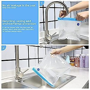 Sous Vide Bags,20 PCS Reusable Vacuum Sealer Bags for Food with 6 Sealing Clips, BPA Free Vacuum Food Storage Bags (8.7x8.3 Inch)