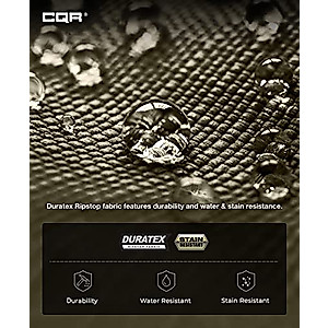 CQR Men's Tactical Pants, Water Resistant Ripstop Cargo Pants, Lightweight EDC Work Hiking Pants, Outdoor Apparel, Duratex Ripstop Tundra, 40W x 32L