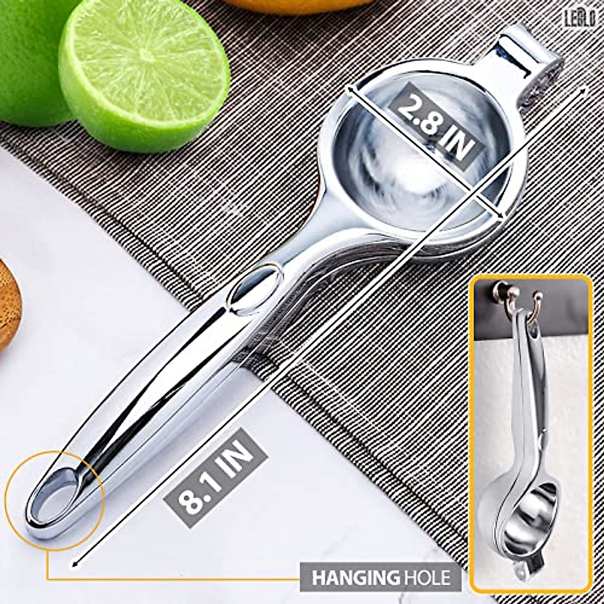 Stainless Steel Lemon Squeezer Manual - Threaded Groove Fresh Lemon Juicer Hand Press Stainless Steel Lemon Squeezer Manual Press Heavy Duty for Restaurant, Kitchen - Ergonomic Handle Lemon Press mubuddy