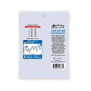 Martin Authentic Acoustic Guitar Strings, Superior Performance Light 12-54, 80/20 Bronze