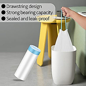 Small garbage bag, 4 Gallon Drawstring Trash Bags Ultra thick small Garbage bags bin liners for bathrooms, kitchens, bedrooms, living rooms and offices. (2 Golls/40 PCS)